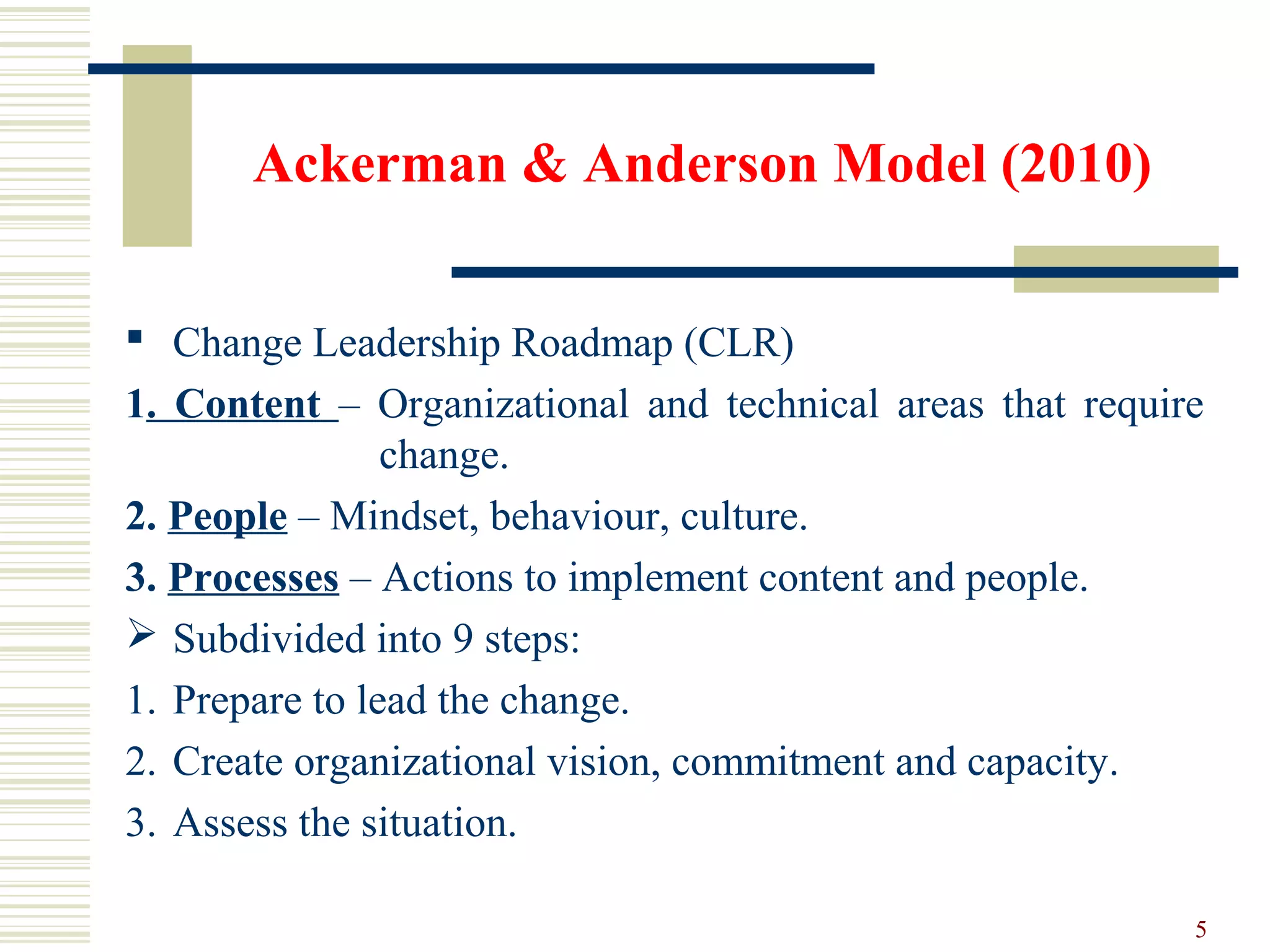 Models of organisational change | PPT
