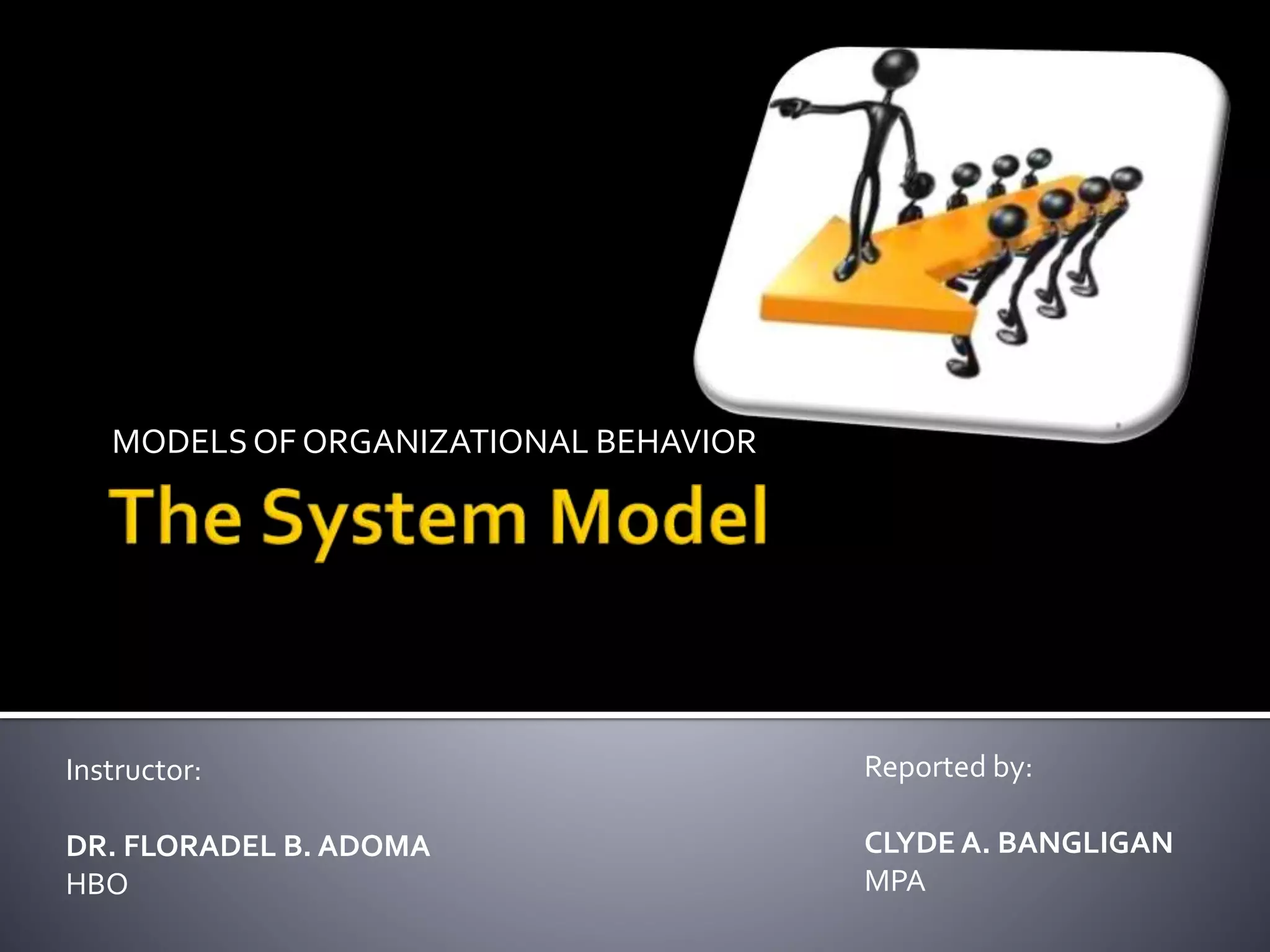 Models of organizational behavior - The System Model | PPTX
