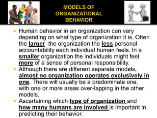 Models of organizational behavior - The System Model | PPTX