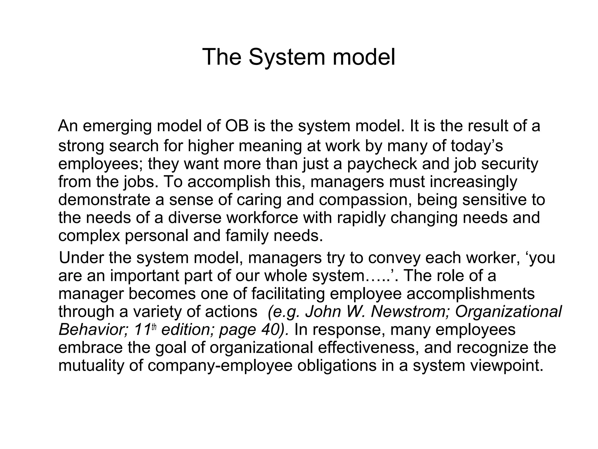 Models of organizational behavior | PPT | Business Administration ...