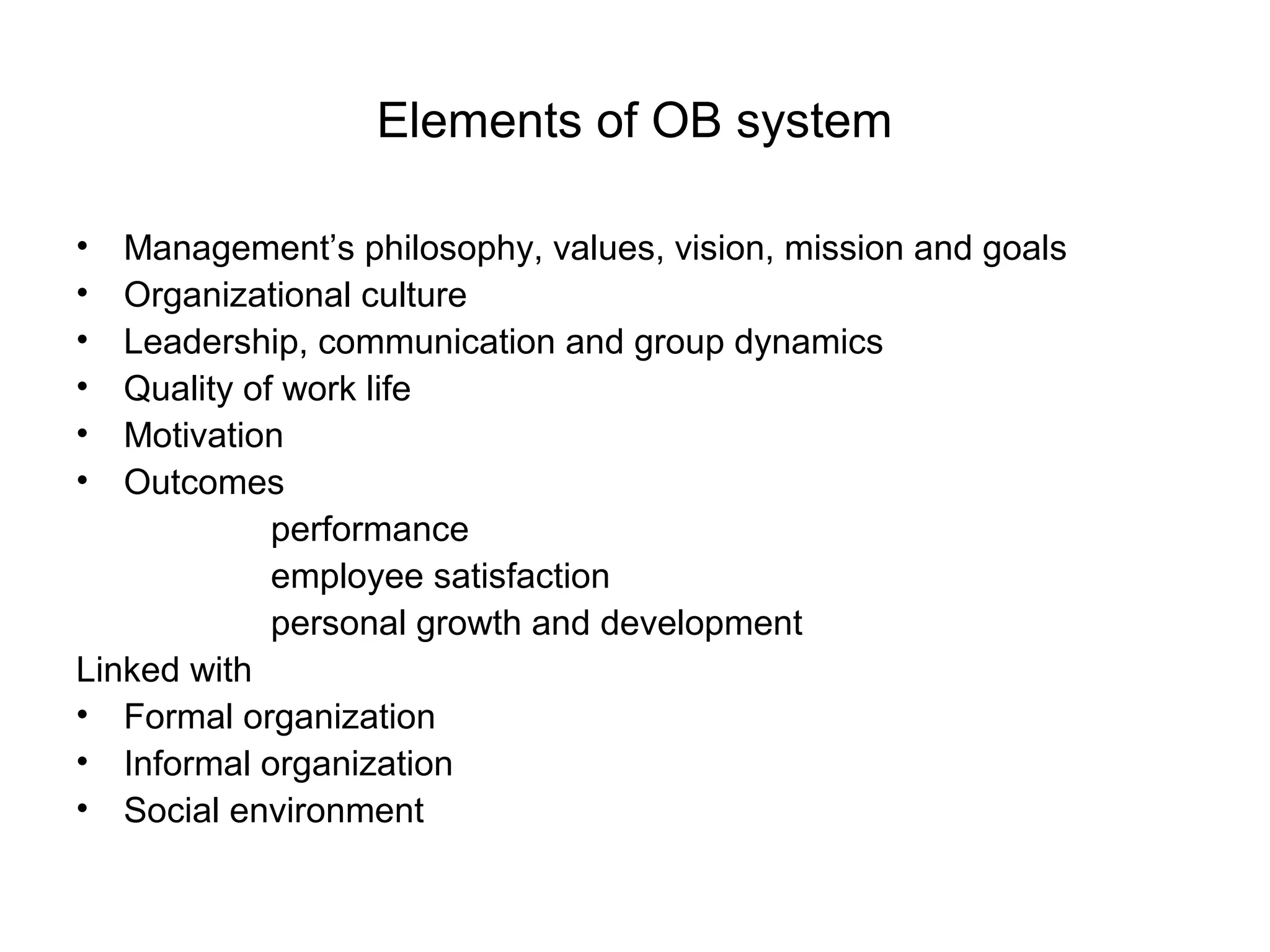 Models of organizational behavior | PPT