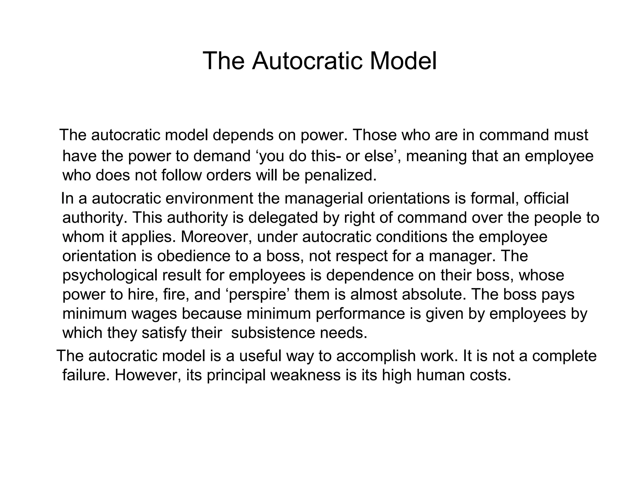 Models of organizational behavior | PPT | Business Administration ...