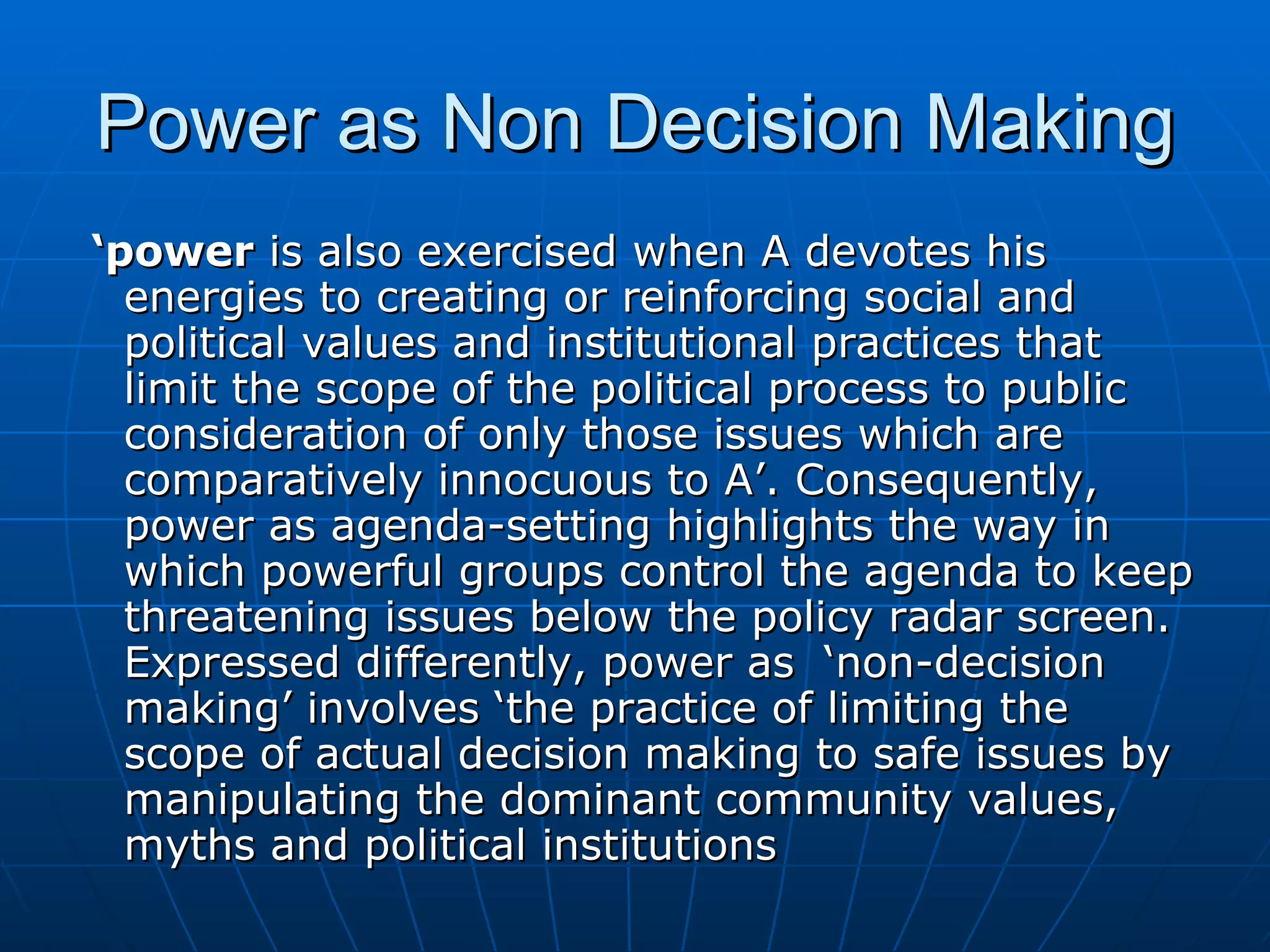 Models of policy making and the concept of power in policy | PPT