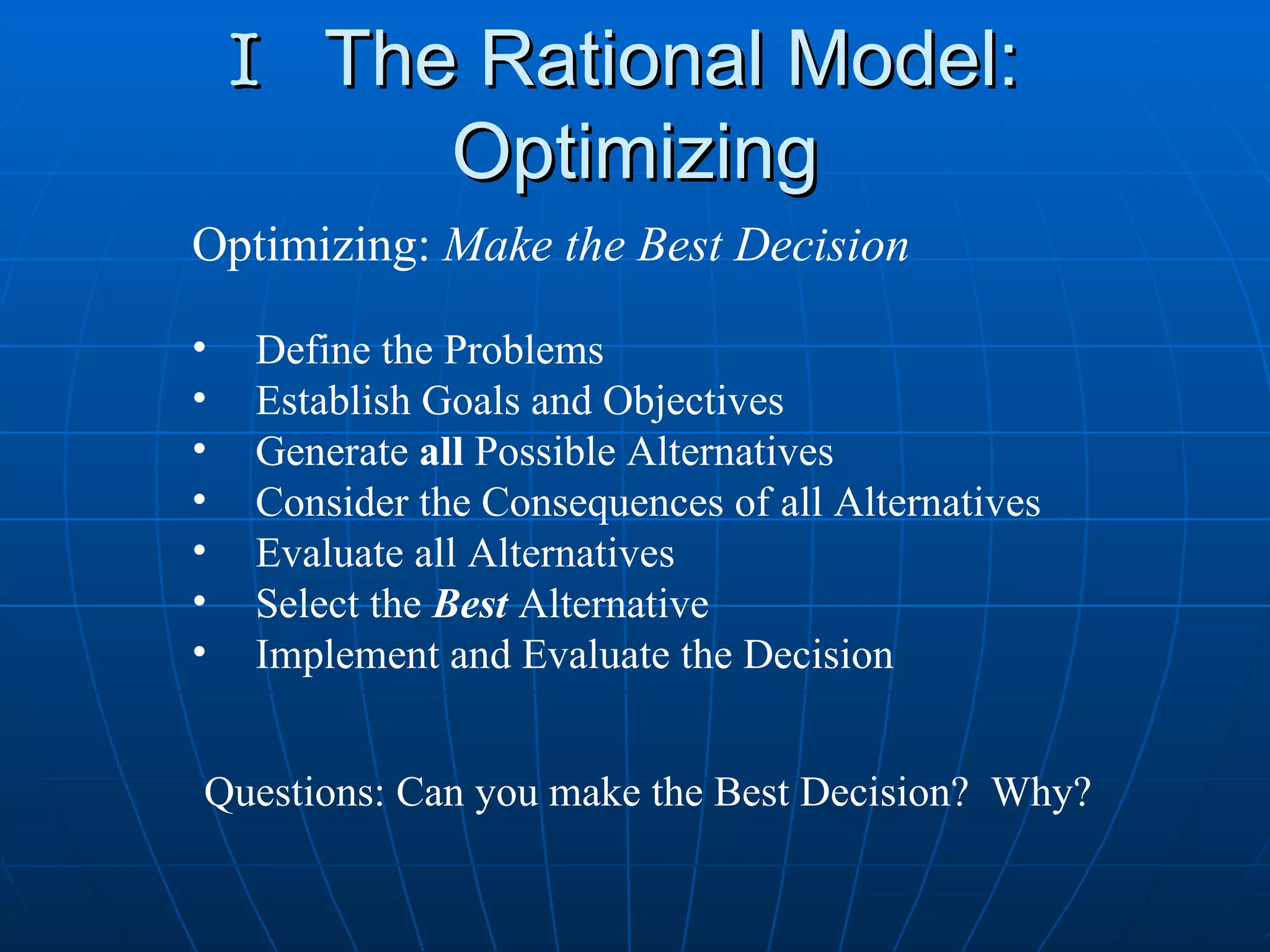 Models of policy making and the concept of power in policy | PPT