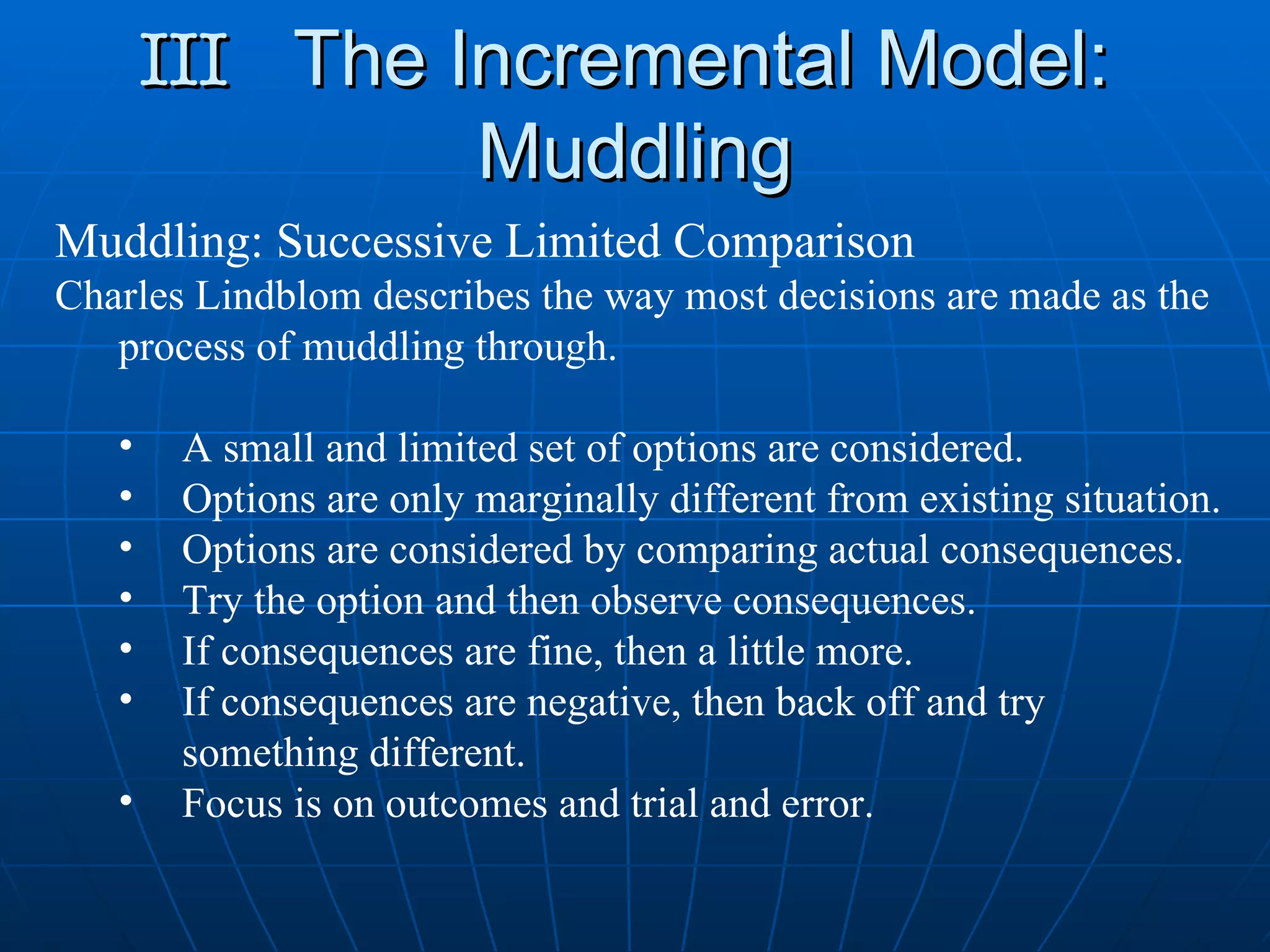 Models of policy making and the concept of power in policy | PPT