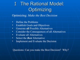 Models of policy making and the concept of power in policy | PPT