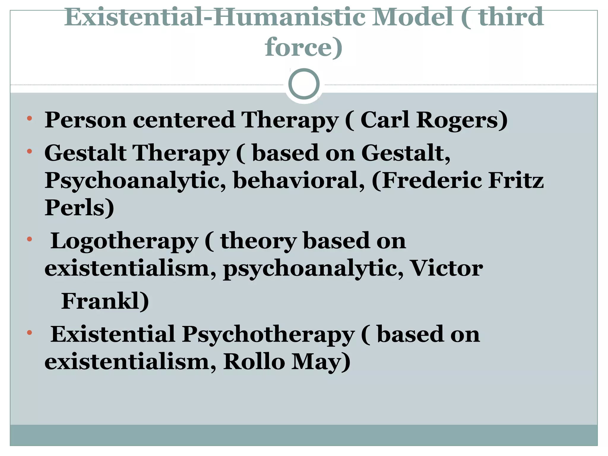 Models of psychotherapy | PPT