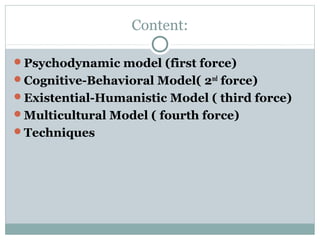 Models of psychotherapy | PPT | Physical Therapy | Wellness
