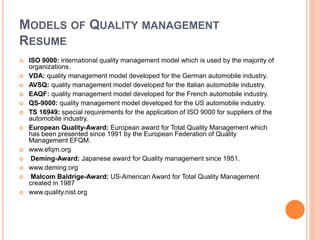 Models of quality | PPTX