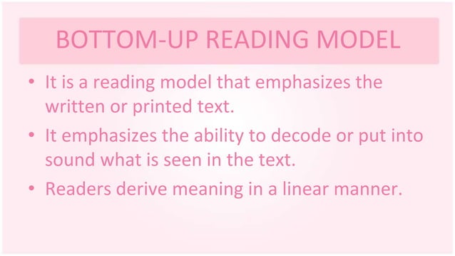 Models of Reading | PPT | Science