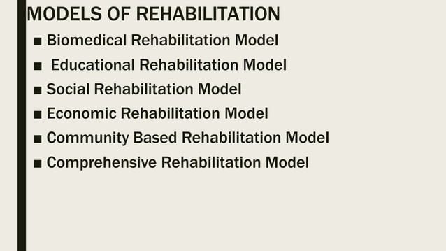 models of rehabilitation - community based rehabilitation | PPTX ...