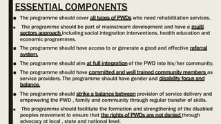 models of rehabilitation - community based rehabilitation | PPTX