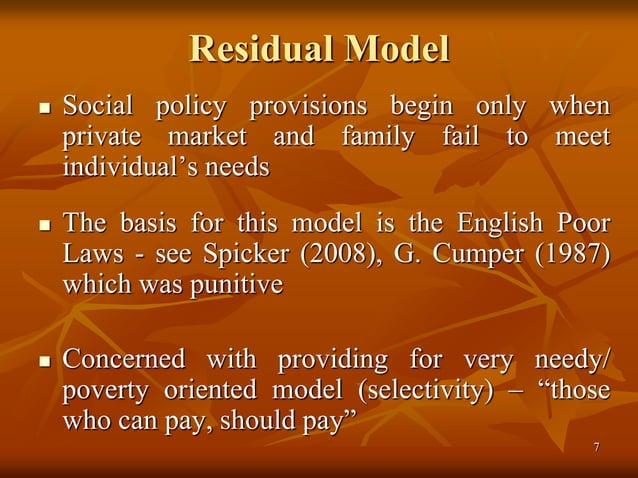 Various Models of Social Policy in social work.pptx