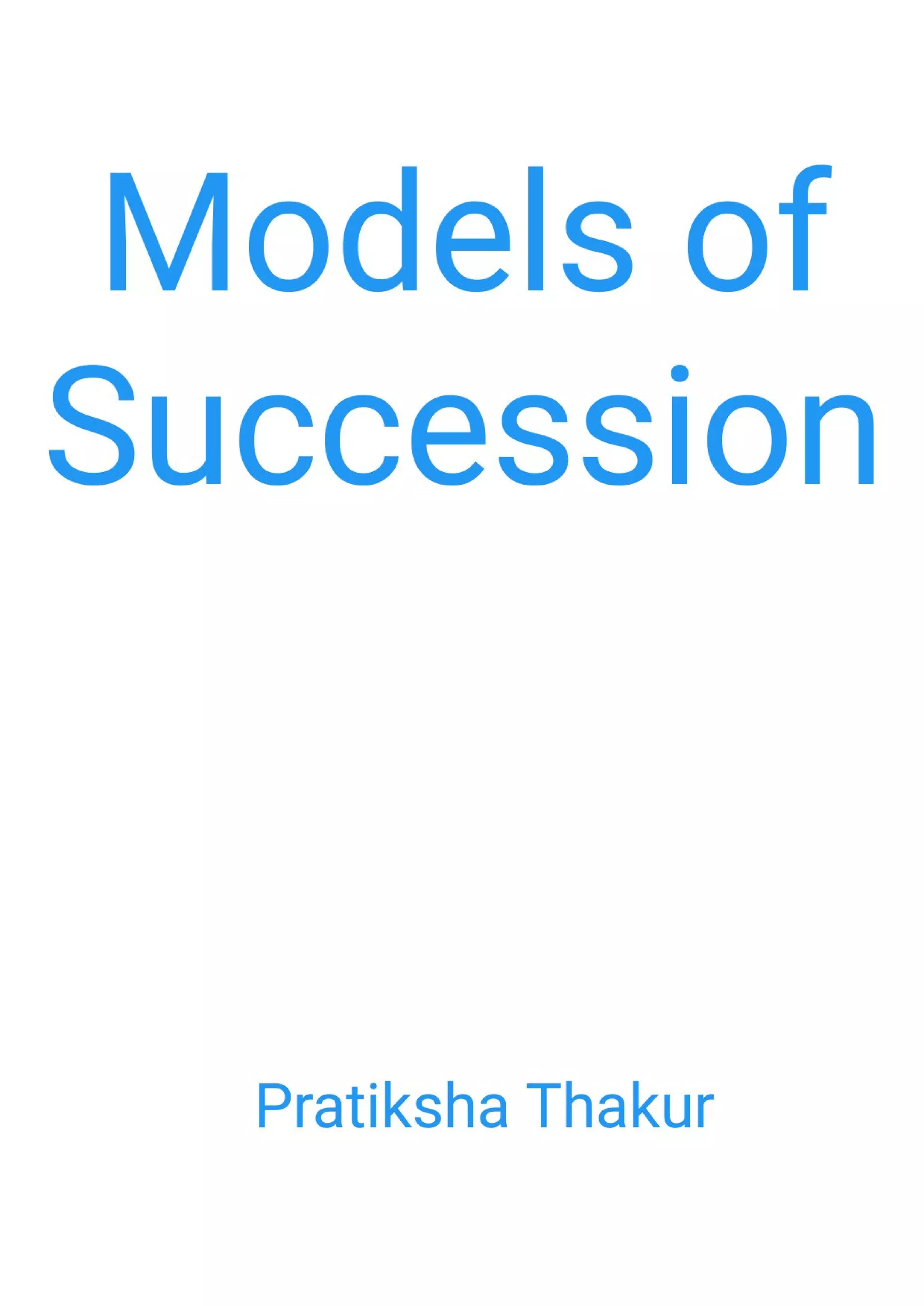 Models of Succession | PDF