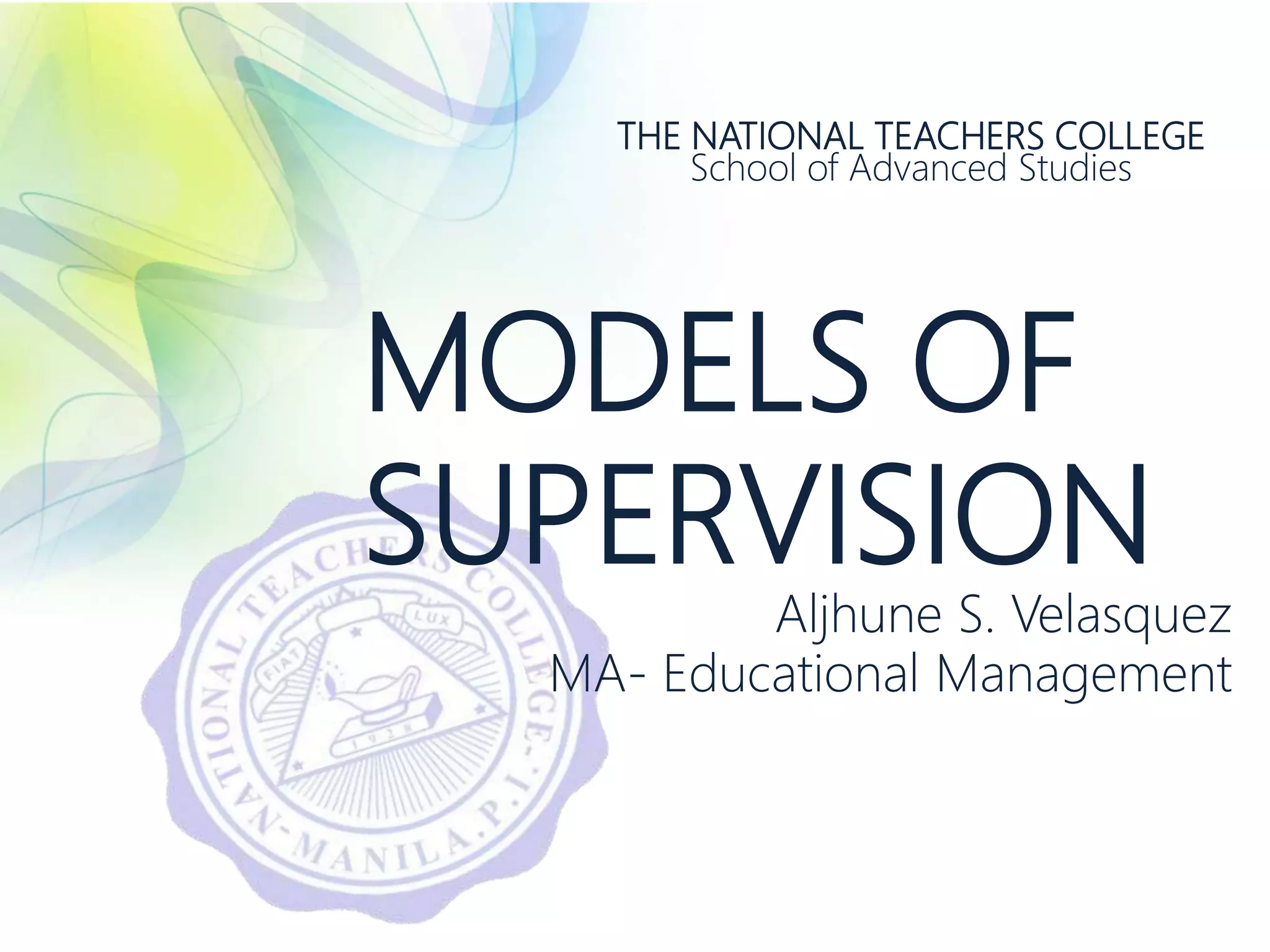 Models of Supervision | PPTX