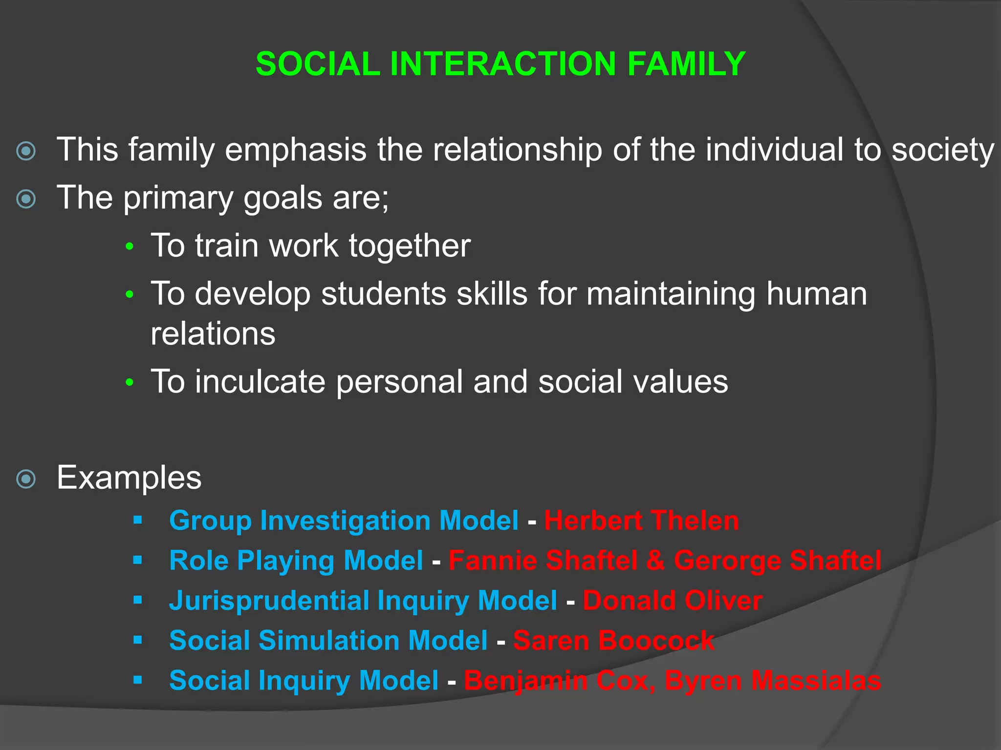 Models of teaching | PPTX