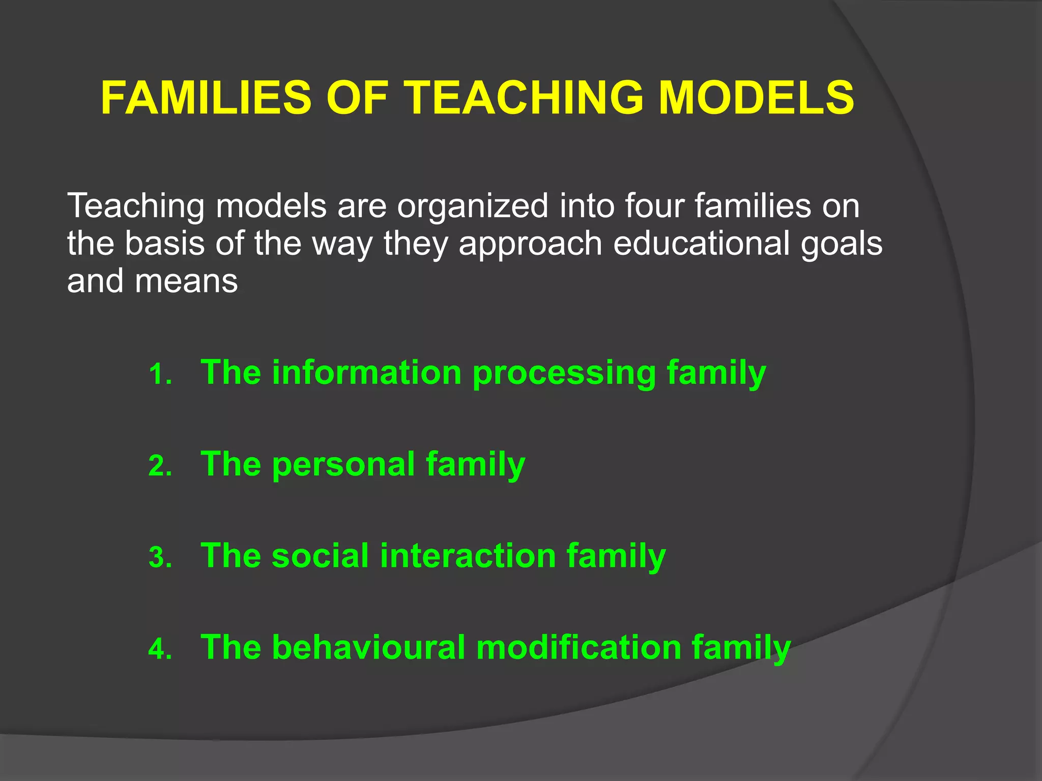 Models of teaching | PPTX
