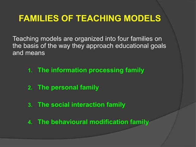 Models of teaching | PPTX