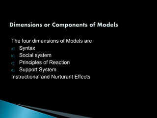 Models of teaching | PPTX