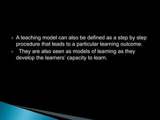 Models of teaching | PPTX | Educational Assessment | Education