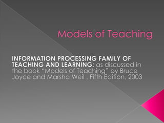 Models of teaching | PPT