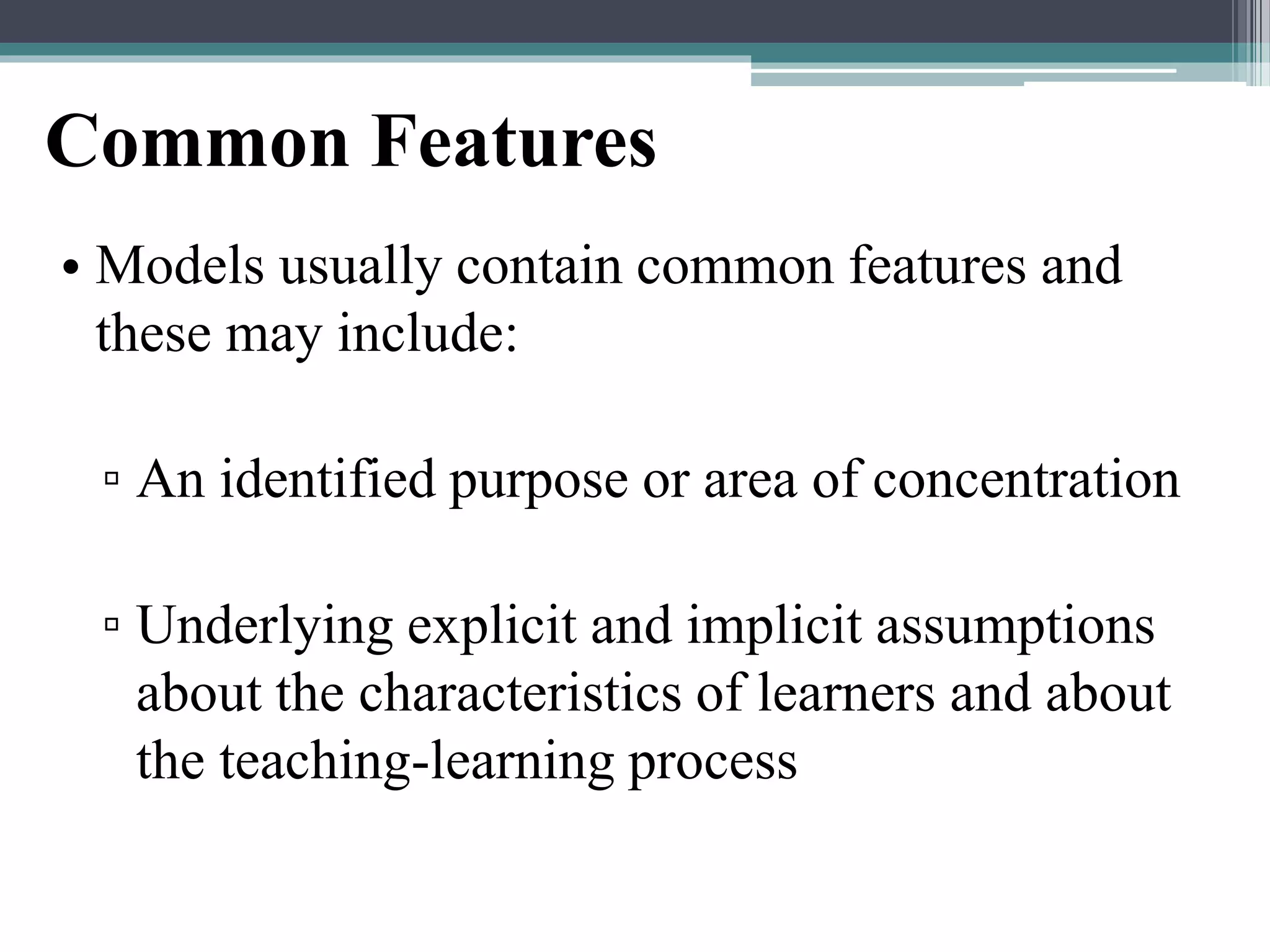 Models of teaching | PPTX