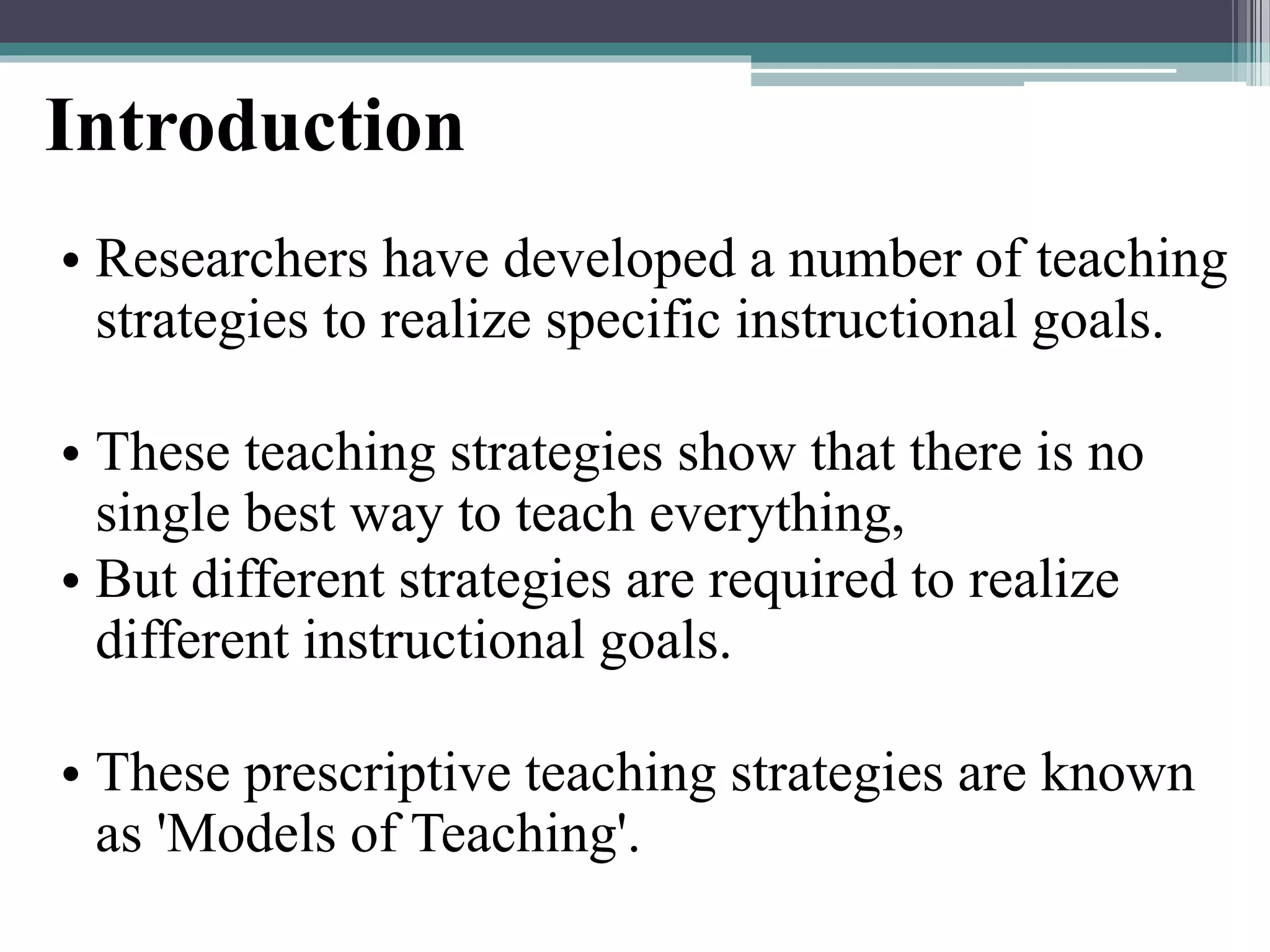 Models of teaching | PPTX