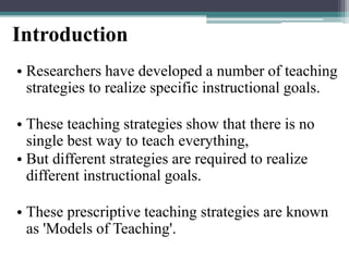 Models of teaching | PPTX