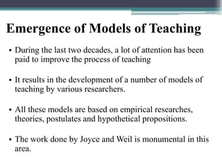 Models of teaching | PPTX
