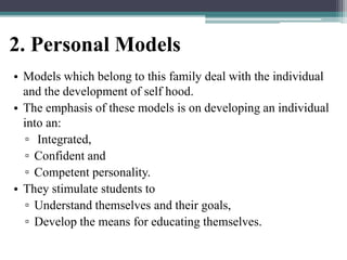 Models of teaching | PPTX