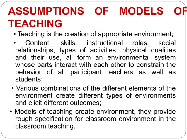 Models of teaching | PPTX | Education industry | Industries