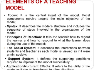 Models of teaching | PPTX