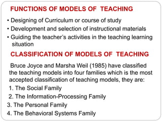 Models of teaching | PPTX
