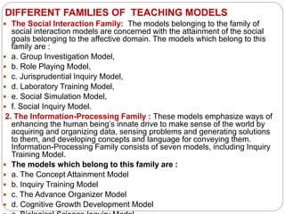 Models of teaching | PPTX