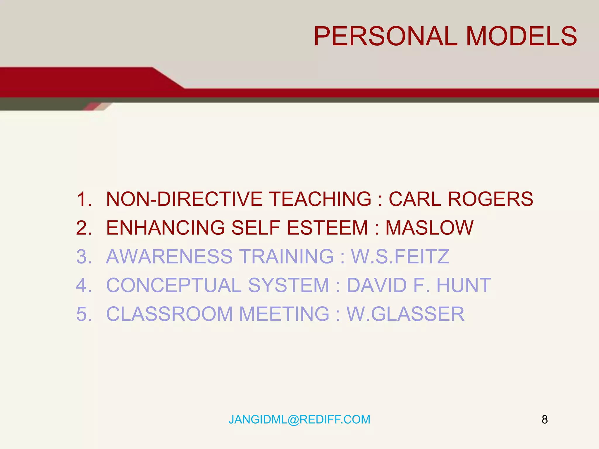 Models of teaching jangid ml | PPTX | Workshops and Classes | Hobbies ...