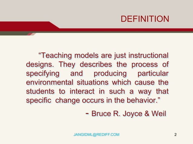 Models of teaching jangid ml | PPTX | Workshops and Classes | Hobbies ...