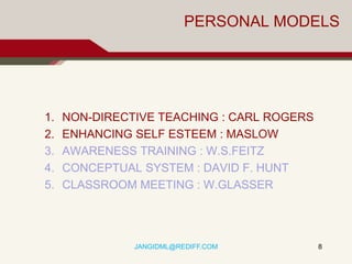 Models of teaching jangid ml | PPTX | Workshops and Classes | Hobbies ...