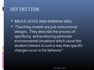 Models of teaching | PPT