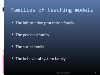 Models of teaching | PPT