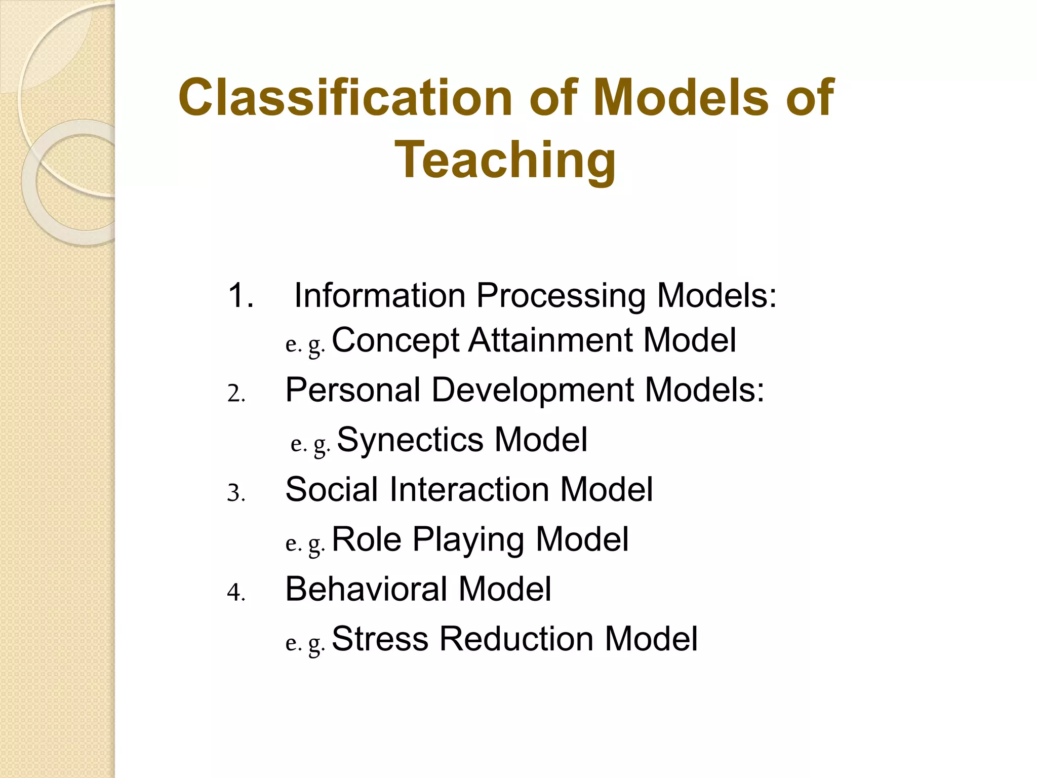 Models of teaching orientation sonali | PPTX