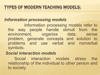 Models of teaching ppt | PPTX