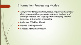 Models of teaching ppt | PPTX