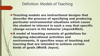 Models of teaching ppt | PPTX