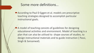 Models of teaching ppt | PPTX