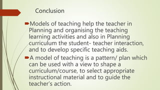 Models of teaching ppt | PPTX