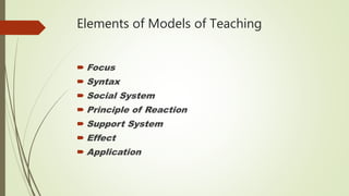 Models of teaching ppt | PPTX