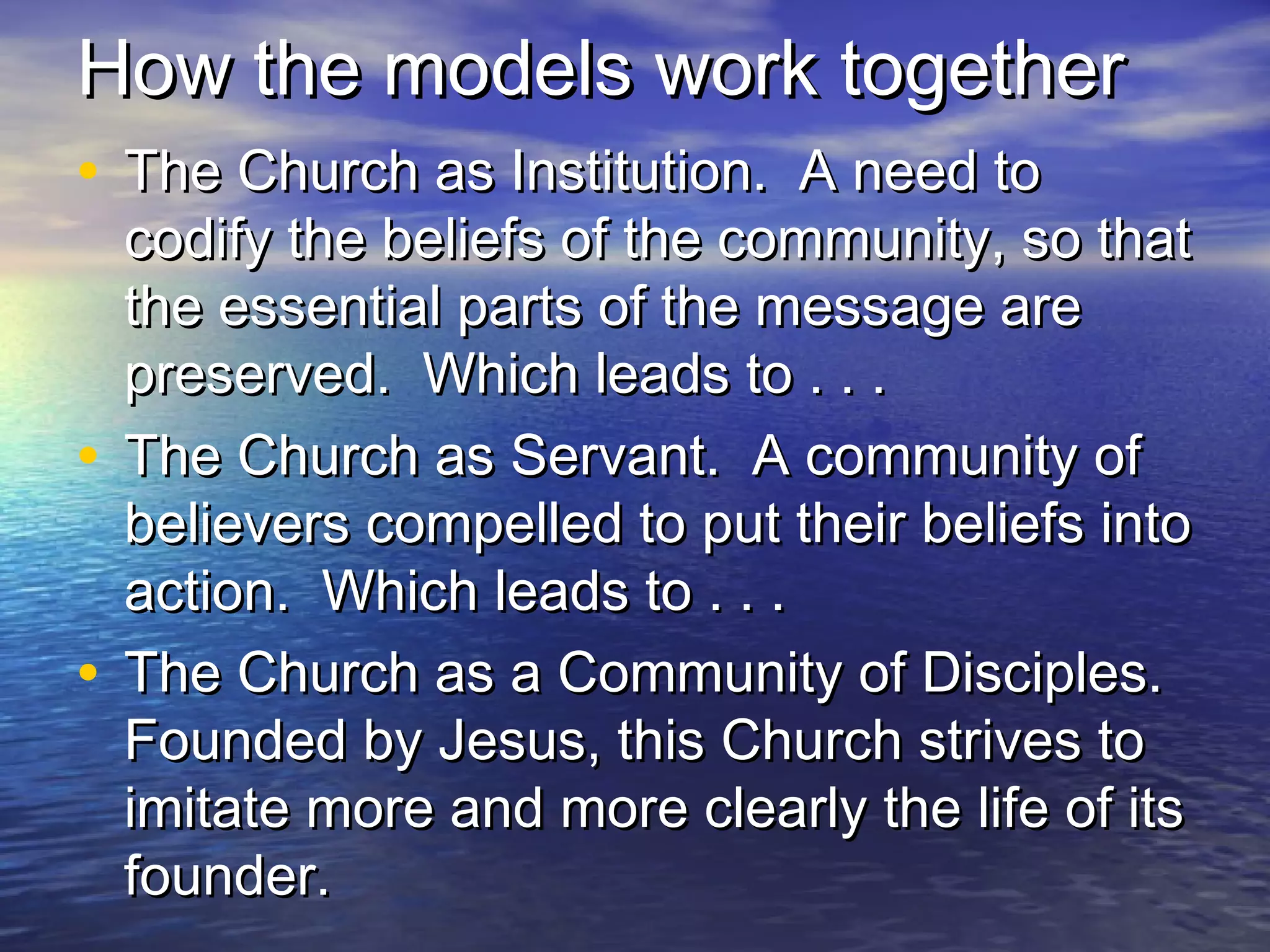 Models of the church | PPT