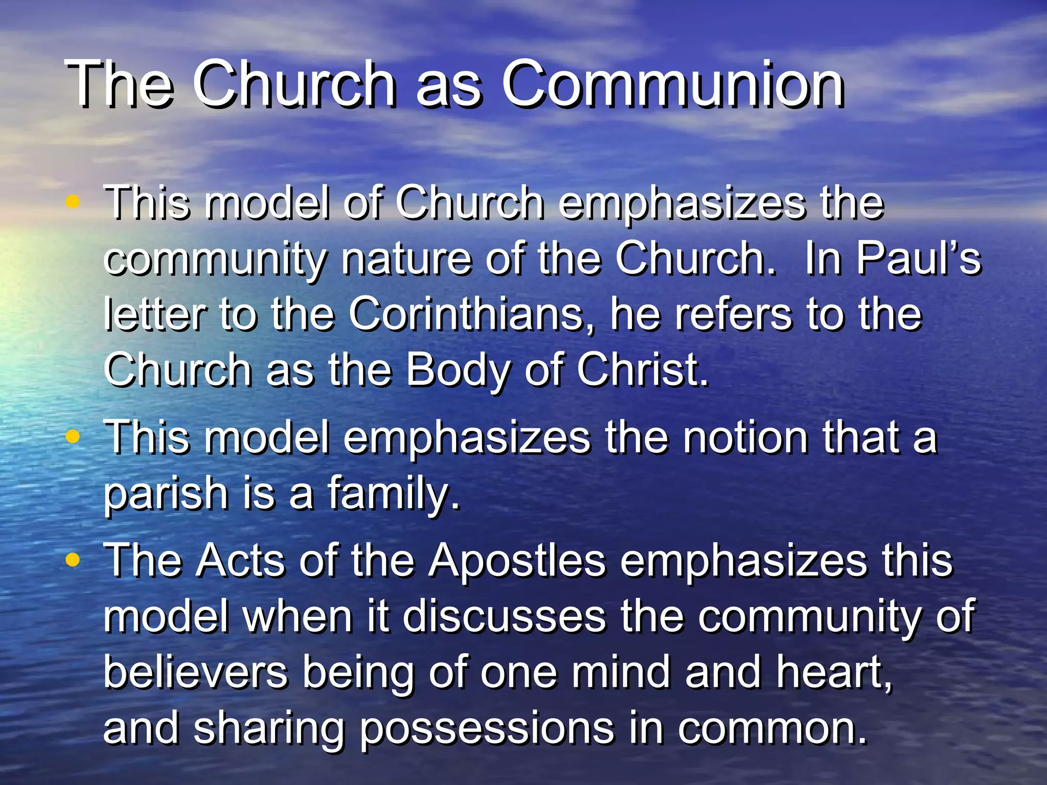 Models of the church | PPT