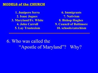 Models of the Church: Catholicism in America | PPT