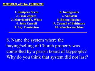 Models of the Church: Catholicism in America | PPT